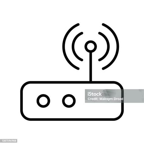 Router Line Icon Router Related Signal Icon Isolated Wifi Router Stock Illustration Download