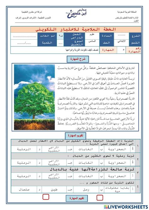 ورق عمل علوم Worksheet Live Worksheets