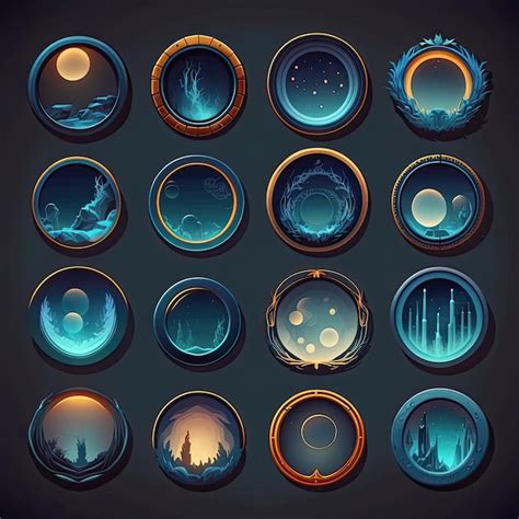 Premium Photo Menu Round Frame Game Ai Generated User Digital Sign Technology Gui Web Menu