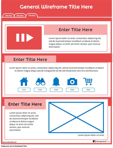 Corporate General Wireframe Template 4 Storyboard