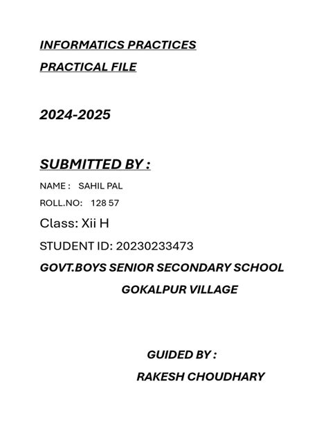 Practical File Pdf