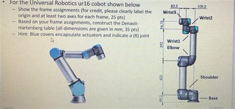 Solved 109 3 82 5 Wrist3 For The Universal Robotics Ur16