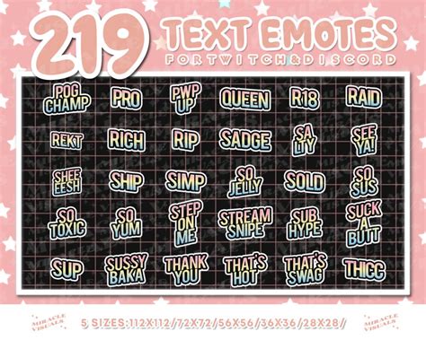 Twitch Text Emotes Discord Emotes Bundle Meme Emotes Etsy