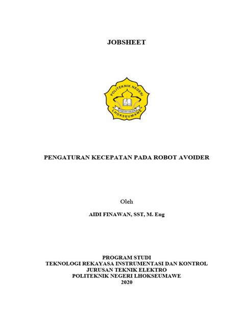 Pengaturan Kecepatan Pada Robot Avoider Pdf