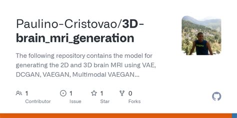 Github Paulino Cristovao D Brain Mri Generation The Following Repository Contains The Model