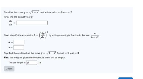 solved consider the curve y 4−x2 on the interval x 0 to x 2