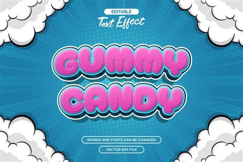Premium Vector Gummy Candy Editable Text Effect Vector