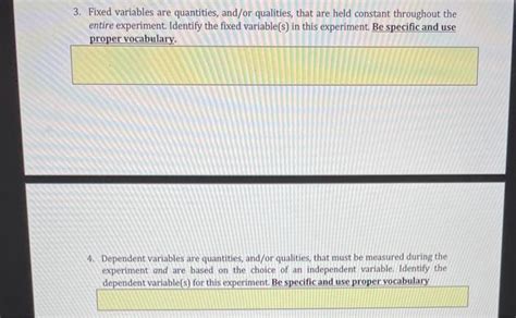 Solved Fixed Variables Are Quantities And Or Qualities Chegg
