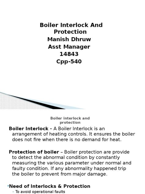 Boiler Interlock And Protection Pdf Boiler Energy Conversion