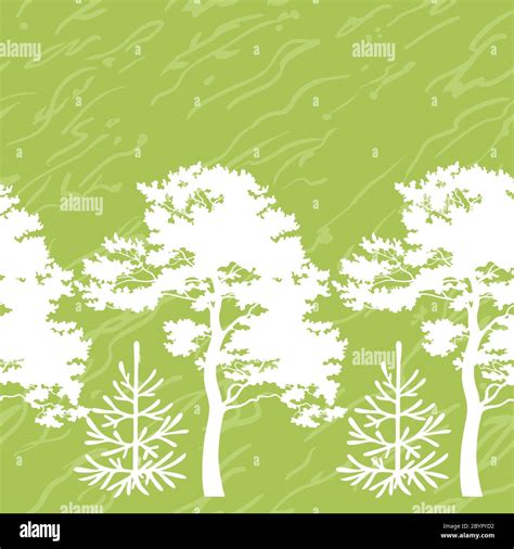 Seamless Trees Silhouettes And Abstract Pattern Stock Photo Alamy
