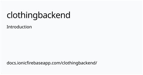 Introduction Clothingbackend