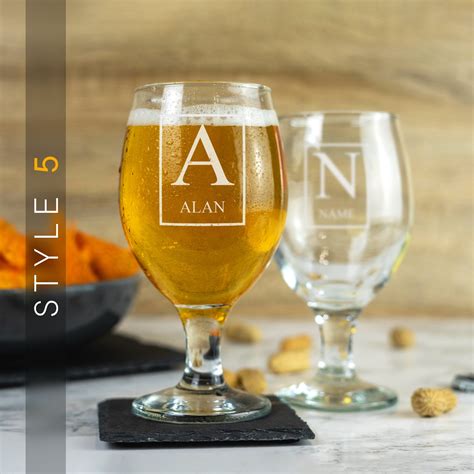 Personalised Beer Glass Engraved Stemmed Ale Craft Glass Etsy Uk