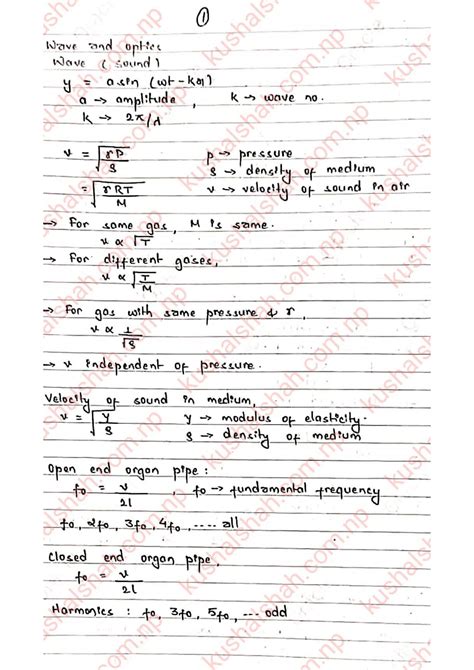 Solution Class 12 Physics Formulas Studypool