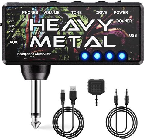 Donner Guitar Headphone Amp Heavy Metal Pocket Rechargeable Mini