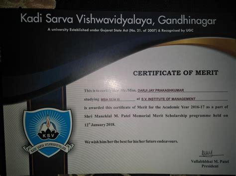 Jay Darji On Linkedin New Year Achievementmeritscholarship First Rank