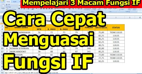 Macam Fungsi IF Pada Microsoft Excel Jendela Tutorial