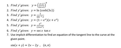 Solved Find Y Given Y Find Y Given Y In Chegg Com