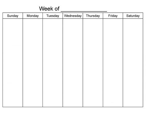 Sunday Through Saturday Weekly Planner Etsy