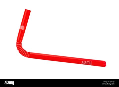 Red Straw Isolated On White Background Full Depth Of Field File Contains Clipping Path Design