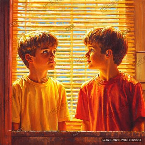 Ai创作图孪生儿之一 俩兄弟 双胞胎兄弟 男孩两个人 哥弟俩 两男孩 兄弟俩的家 兄弟两 小朋友油画 电影原画 两个男孩 手绘追光的少年 童年梦幻 电影原画插画 兄弟情 昵图网