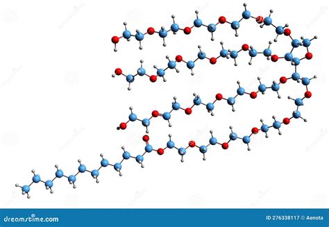 3d Image Of Polysorbate 20 Skeletal Formula Royalty Free Stock