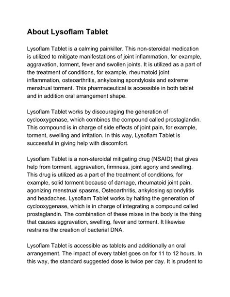 Ppt Lysoflam Tablet Uses Side Effects Substitutes Composition And More Lybrate