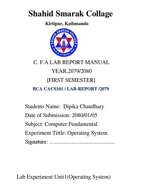 Operating System Lab Report Exploring Internal And External Ms Dos