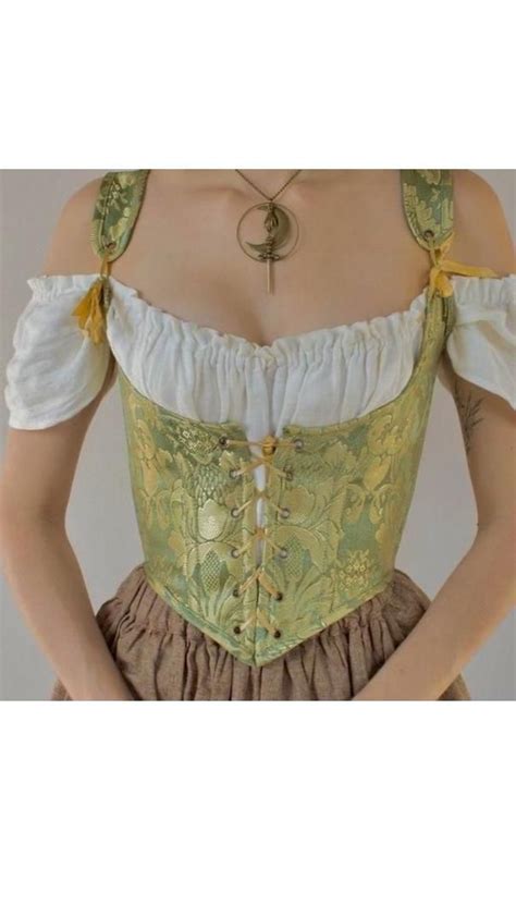 Renaissance Corset Peasant Bodice In Black Corduroy Victorian