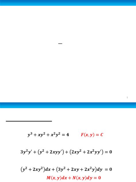 Lec03odeexactbersub Pdf Ordinary Differential Equation Equations