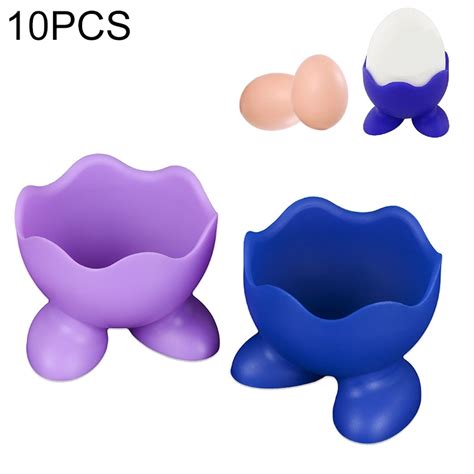 10 Pcs 크리 에이 티브 환경 친화적 인 주방 가제트 방지 실리콘 계란 밥솥 식품 학년 계란 트레이 무작위 색상 배달