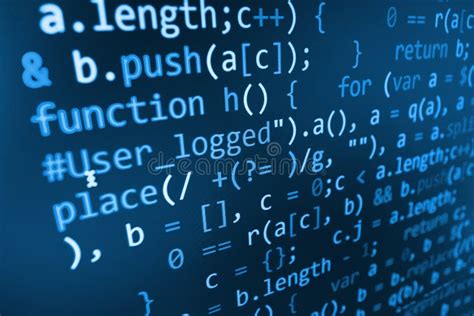 programming code abstract screen of software developer stock image