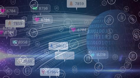 Premium Stock Video Animation Of Social Media Icons And Numbers Over
