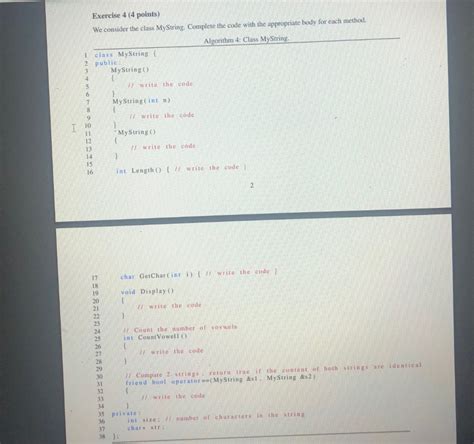 Solved Exercise 4 4 Points We Consider The Class Mystring