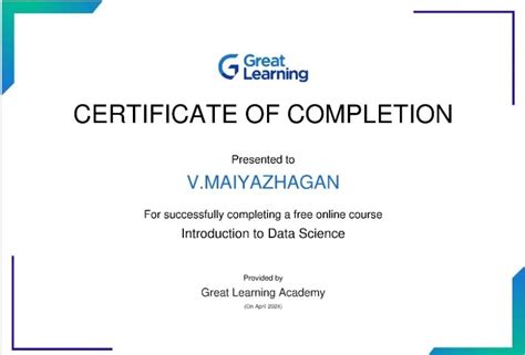 greatlearningacademy greatlearning glacertificate maiyazhagan v