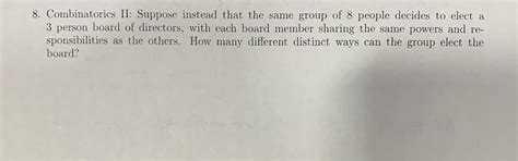 Solved Combinatorics Ii Suppose Instead That The Same Group