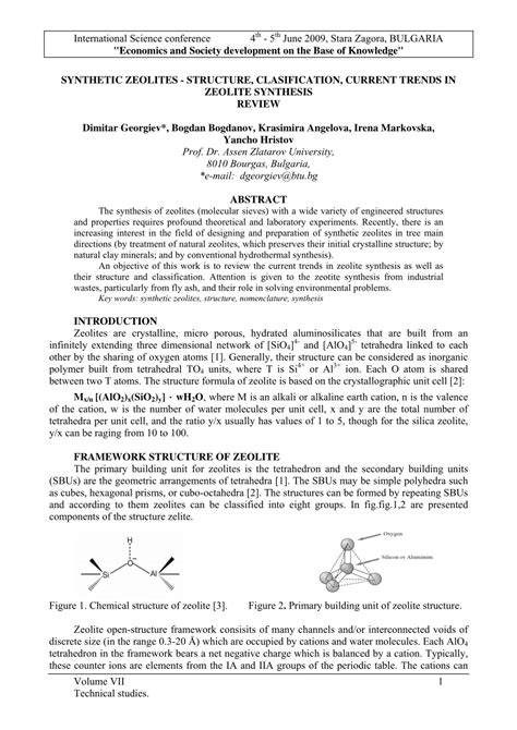 Pdf Synthetic Zeolites Structure Clasification Current Trend In Zeolite Synthesis Review