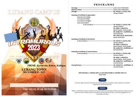 Intrams 2023 Closing Programme Pdf