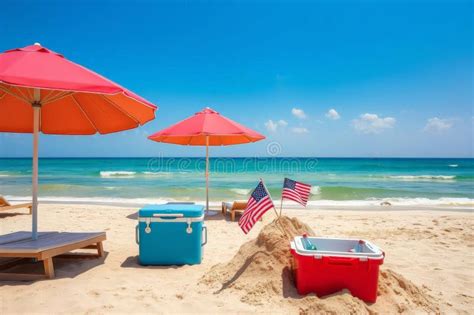Quiet Labor Day Beach Scene Stock Illustrations 1 Quiet Labor Day