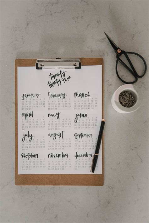 2023 Free Printable Yearly Calendar Yesmissy