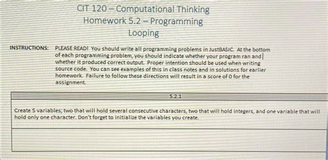 Solved Cit 120 Computational Thinking Homework 52