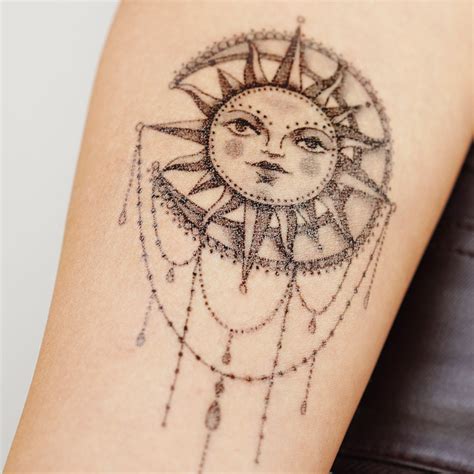 Simple Sun And Moon Tattoos