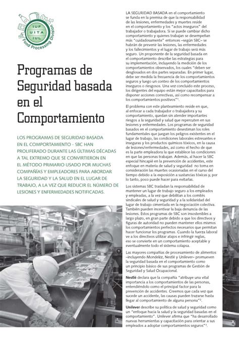 Programas De Seguridad Basada En El Comportamiento IUF