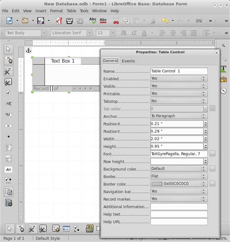 Base Set Font Size For A Table English Ask LibreOffice