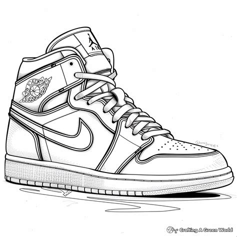 Nike Air Jordan 1 Coloring Pages Free And Printable