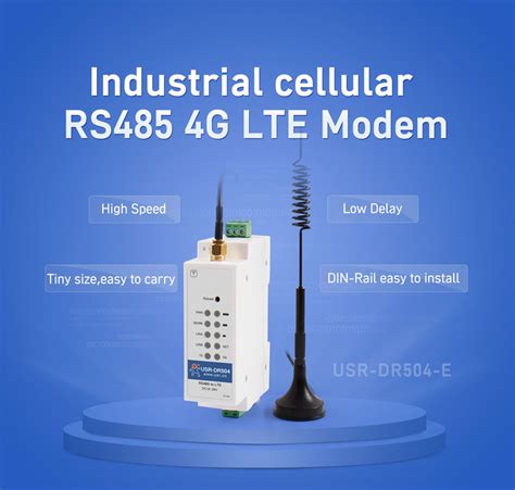 DIN Rail RS To G LTE Celluar Modem With SMS Modbus RTU To TCP AT Command