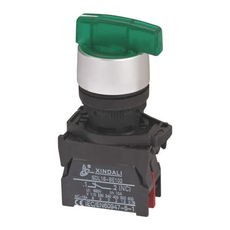 Xdl21 Bkj5365 Waterproof Push Button LED Indicator Green 2 Position Selector Switch New Push
