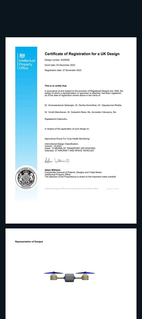 Dr N Gnanasankaran Natarajan On Linkedin My Another Uk Design Patent In Crop Health Monitoring