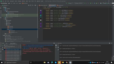 Xml Android Resource Linking Failed AAPT Error Resource Attr ColorPrimaryVariant Stack
