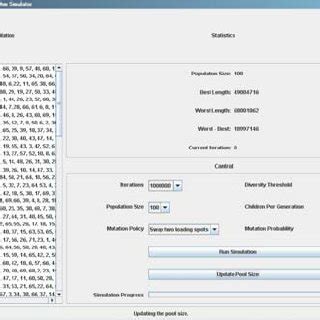 The Graphical User Interface For The Genetic Algorithm Implementation Download Scientific Diagram