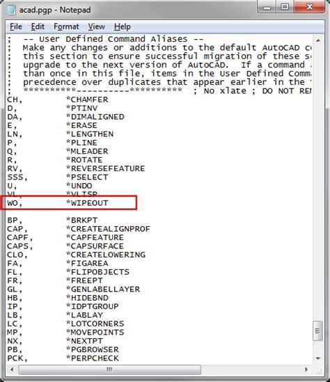 Wipeout Command Not In Pgp File Autodesk Community